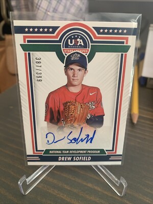 DREW SOFIELD 2022 Panini USA Baseball Stars & Stripes Blue Ink /399 ...