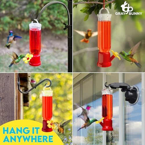 Hummingbird Feeders for Outdoors Hanging, 2.3 oz Each [Set of 4], Small ...