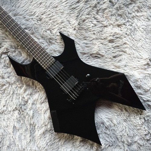 Warlock Exrteme Electric Guitar Black Body 6 String 2 EMG Pickups Black ...