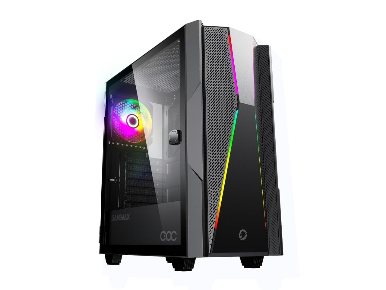 Gamemax Typhoon COC Black USB3.0 Tempered Glass ATX Mid Tower Gaming ...