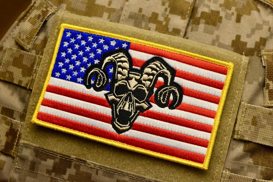 Large 3"x5" Skulltanic American Flag Patch USA SOCOM SFOD-D CAG Navy ...