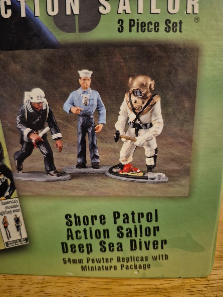GI Joe Action Sailor 3 Piece Set Shore Patrol Deep Sea Diver Britain ...