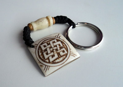 Handcrafted Tibetan Endless Knot Bone Key Chains, Key rings | eBay