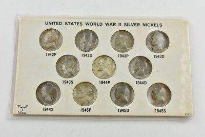 1942-1945 World War II US War Time Nickels 11 Coin Set WWII | eBay