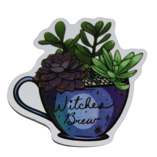 Witches Brew Blue Mug Succulent Plants Nature Sticker | eBay
