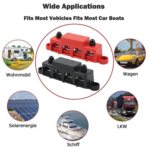 Heavy Duty Bus Bar 12V 48V DC 250 Amp Power Distribution Block for Boat ...