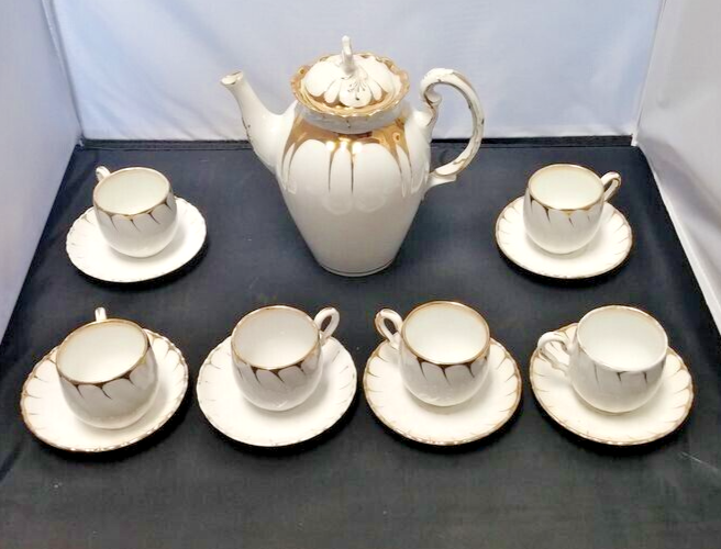 Antique Carl Tielsch 1800s tea set Germany Complete w/teapot 6 tea C 6 ...