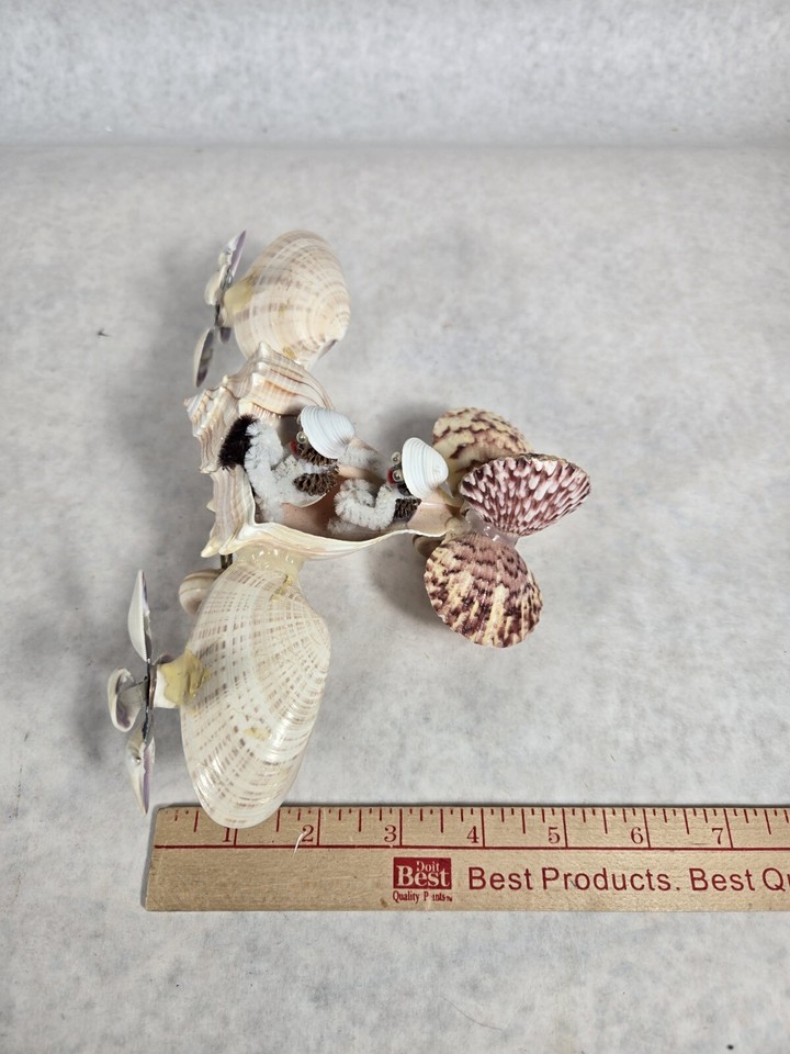 Vintage Sea Shell Art Airplane Sculpture Figure Pilot Nautical Folk Art ...