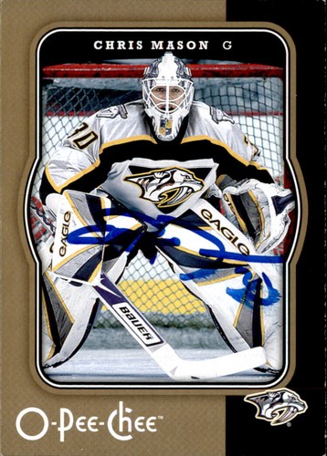 Chris Mason Signed Autographed 07/08 OPC O-Pee-Chee card Nashville ...