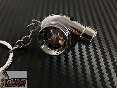 Electronic Spinning Turbo Key Ring Chain With LED & Sound CHROME AUD ...