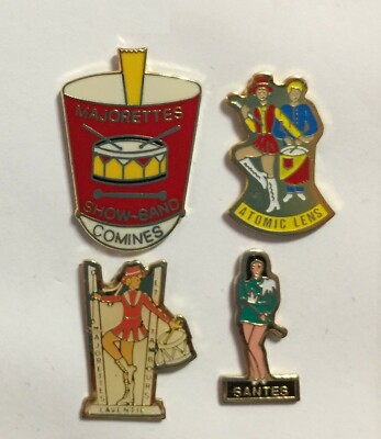 Lot de 4 PIN'S LAPEL PIN PINS FETE MAJORETTES COMINES LENS LAVENTIE ...
