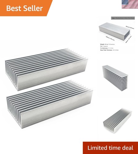 2Pcs Aluminum Heatsink - 100x40x20mm Cooling Fins for LED & Thermal ...