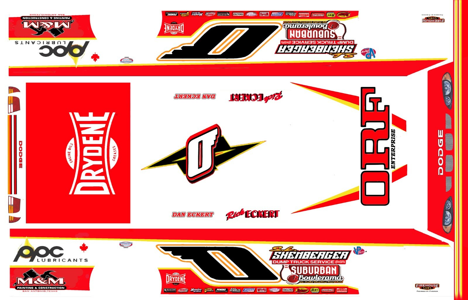#0 Rick Eckert Drydene Oils Crate Dirt Late Model 1/24 Scale Waterslide ...