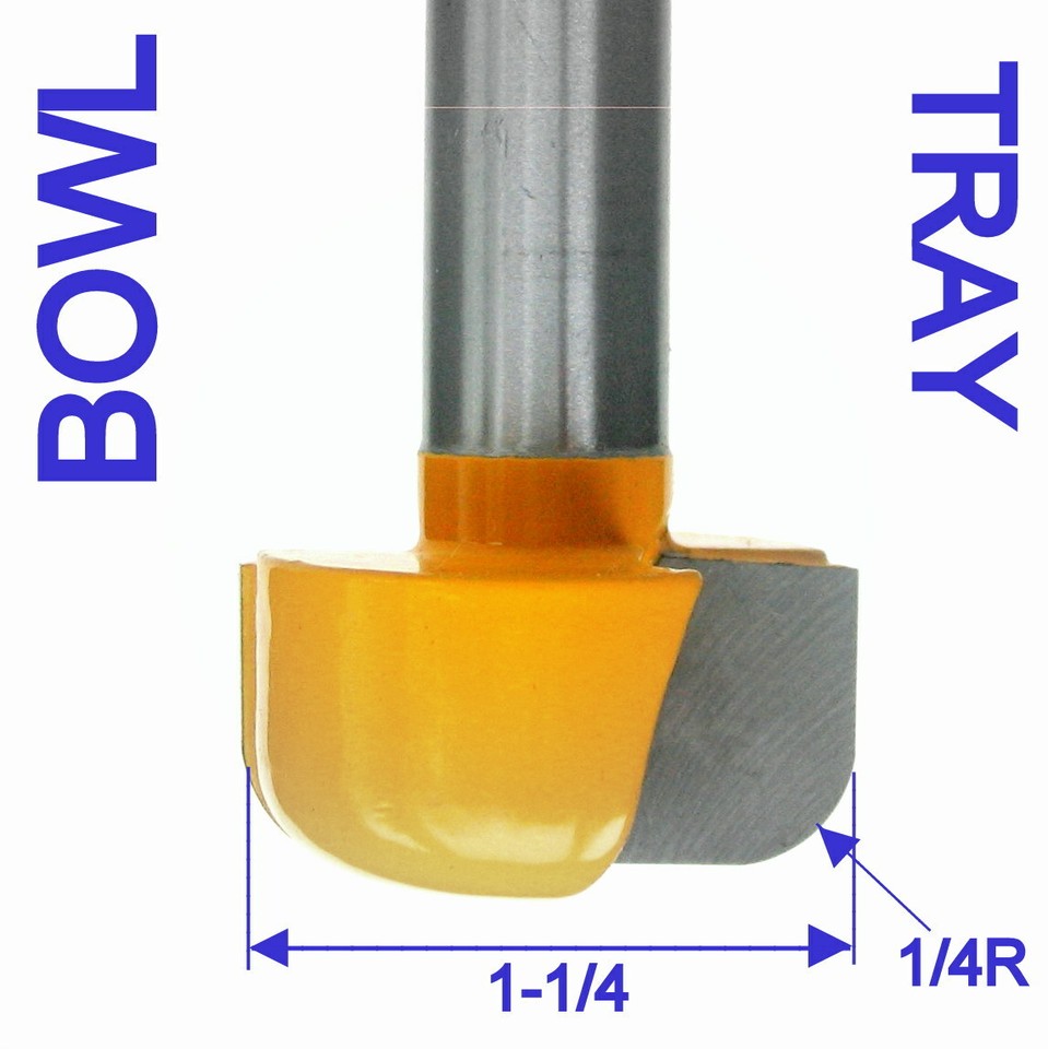 1 pc 1/2"SH 1-1/4" Dia Dish, Bowl & Tray Router Bit sct-888 | eBay