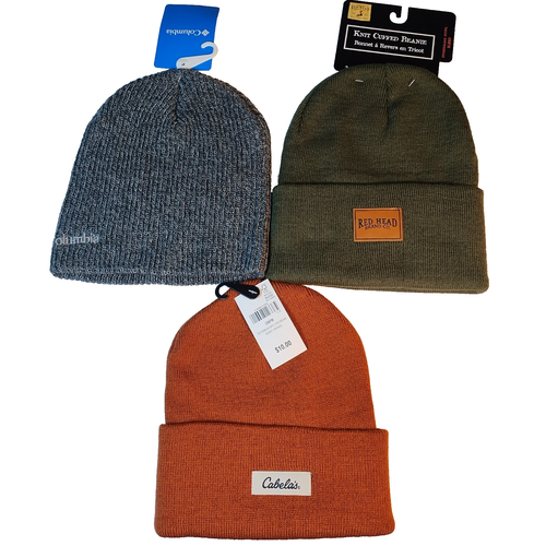 Lot of 3 Mens Beanie Knit Stocking Cap Columbia Cabela and Red Head New ...