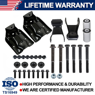 Rear Leaf Spring Hanger Bracket & Shackle Kit For Chevy Silverado GMC ...