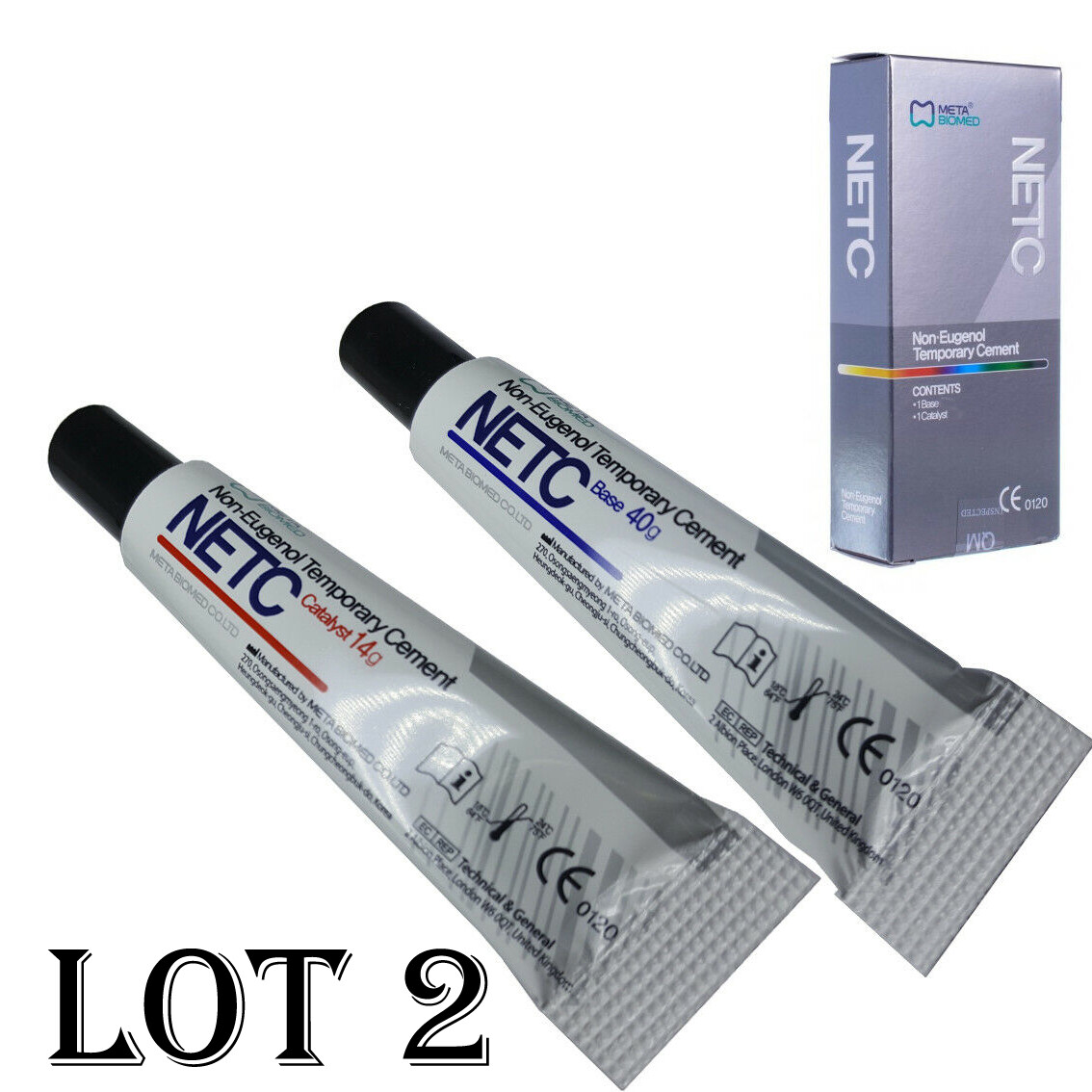 LOTx2 NETC Dental Temporary Non Eugenol Cement META BIOMED base ...
