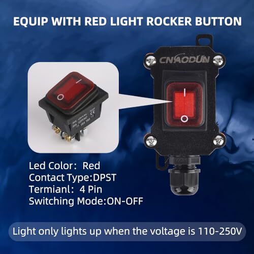 Waterproof Inline Cord Switch 35A-125V30A-250V AC On Off Toggle Switch ...