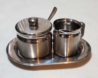 Tramontina Stainless 18/10 Creamer Sugar Tray Service Set | eBay