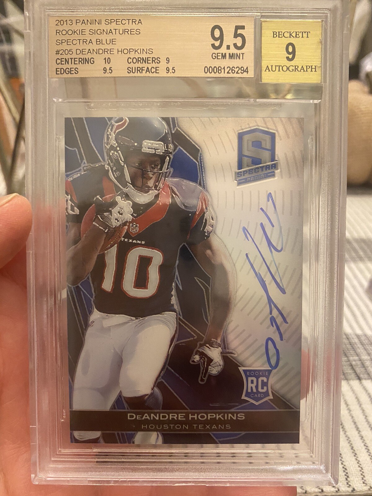 2013 Panini Spectra - Rookie Signatures #205 DeAndre Hopkins /99 (AU ...