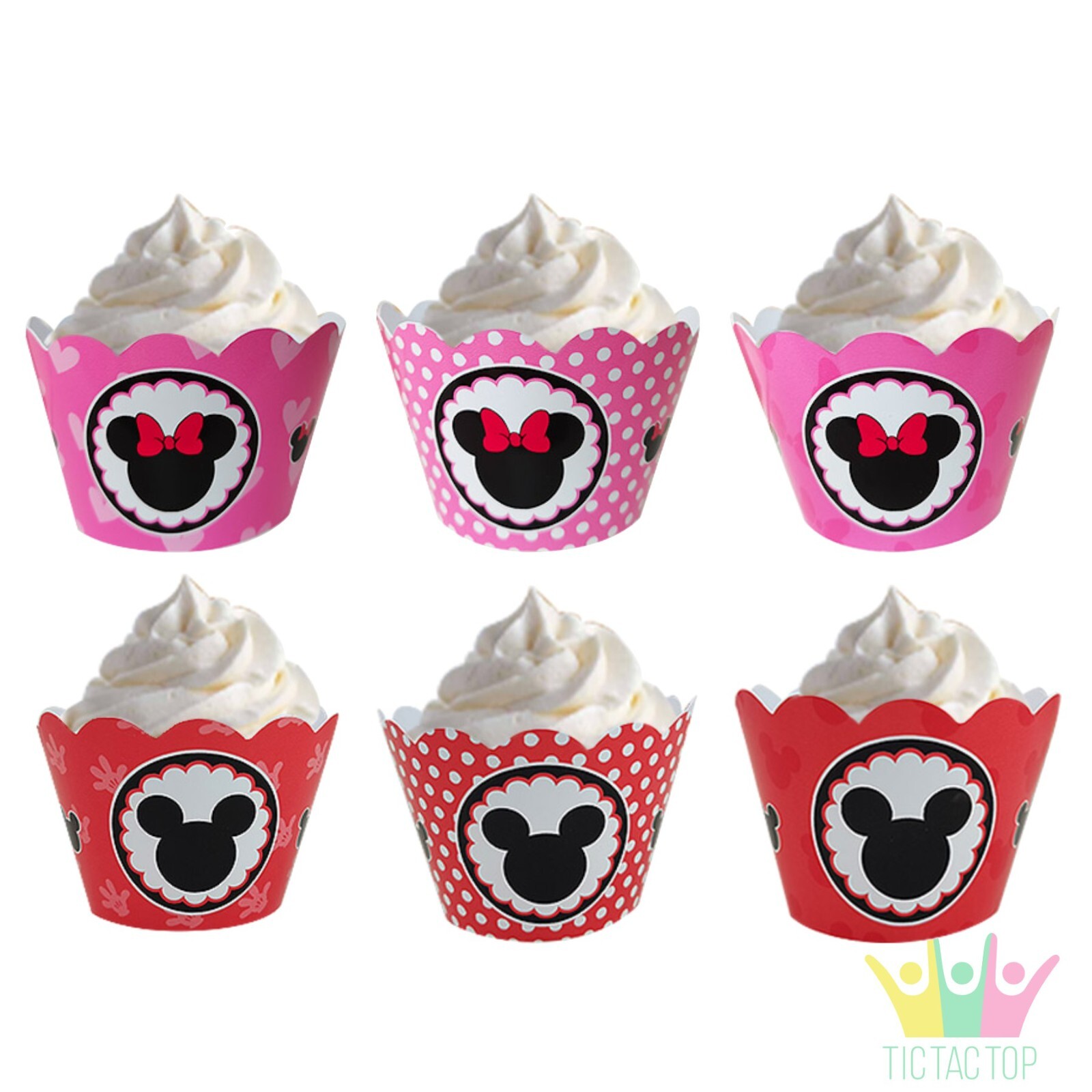 Mickey Minnie Mouse Wrapper & Topper. Party Lolly Loot Bag Cake Banner ...