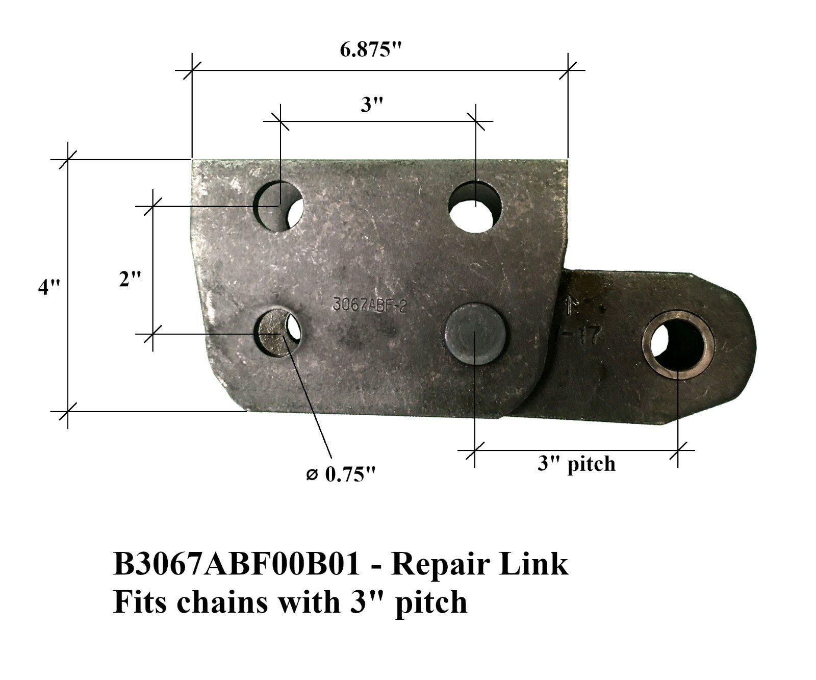 1 Trencher Repair Link w Pins, fits Many Chain trenchers with 3.067 ...
