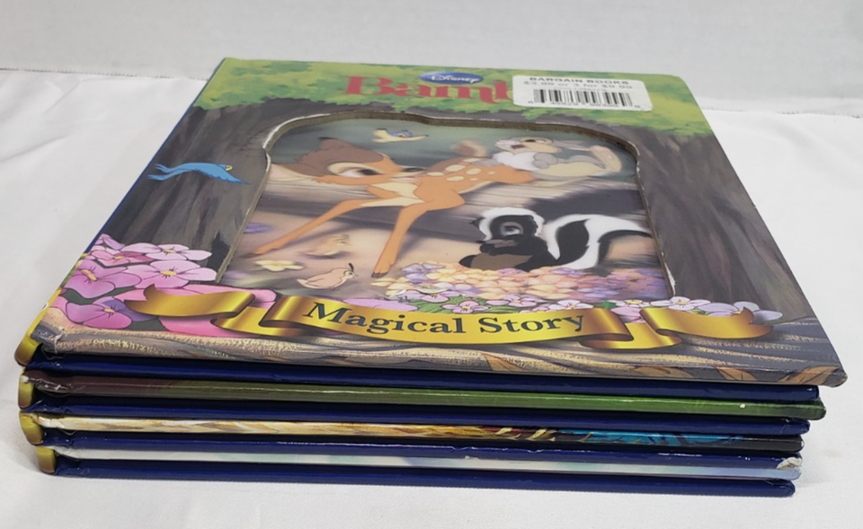 Disney holographic hardcover book lot of 4 Minnie mouse, Bambi, Dumbo ...