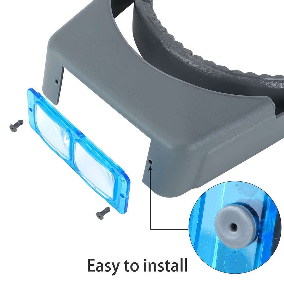 Head Headband Magnifier Reading Jewelry Visor Opitcal Glass Magnifier W ...