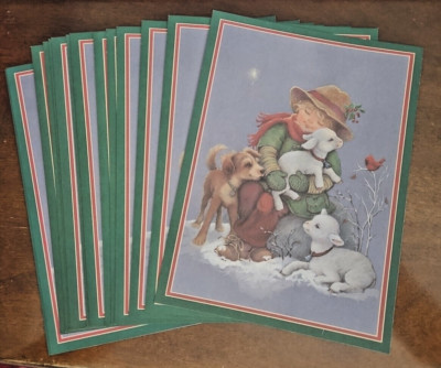 Vintage Christmas Cards by Claudia Heaston "Shepherd Boy", boy with ...