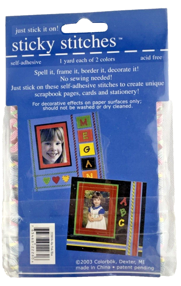 Sticky Stitches Colorbok Scrapbook Craft Edge | eBay