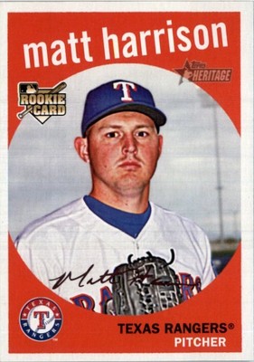 2008 Topps Heritage Texas Rangers Baseball Card #525 Matt Harrison RC ...