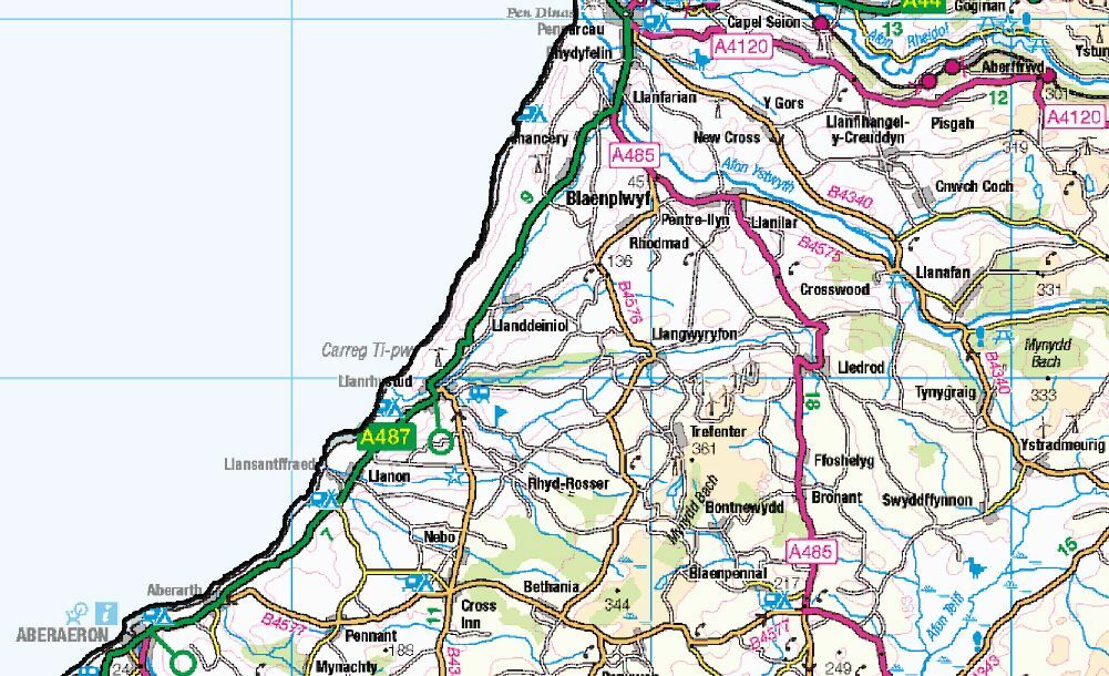 CEREDIGION WALES COUNTY WALL MAP - Ordnance Survey Mapping NEW WALL MAP ...