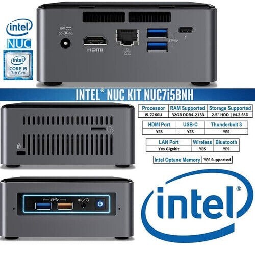 Intel NUC Micro PC i5-7260U 2.2Ghz 16GB NEW 256gb SSD HDMI Wifi Mini ...