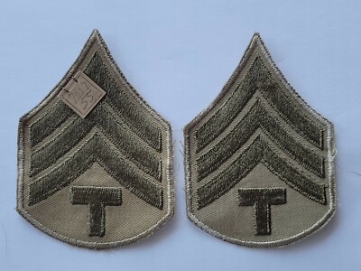 Army WW2 Technician 4th Grade Chevron Rank Insignia Pair Greenback w ...