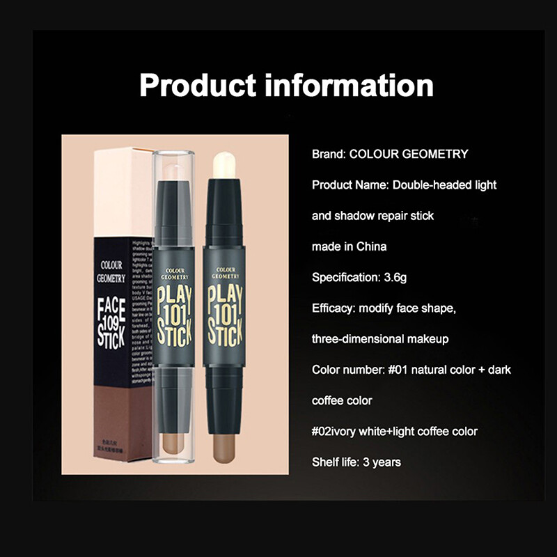 Double-head Makeup Highlighter V Face Concealer Contouring Bronzers ...