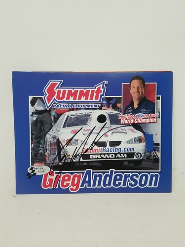 Greg Anderson TEAM SUMMIT PRO STOCK 2005 PRESS PASS #29 signed NHRA ...