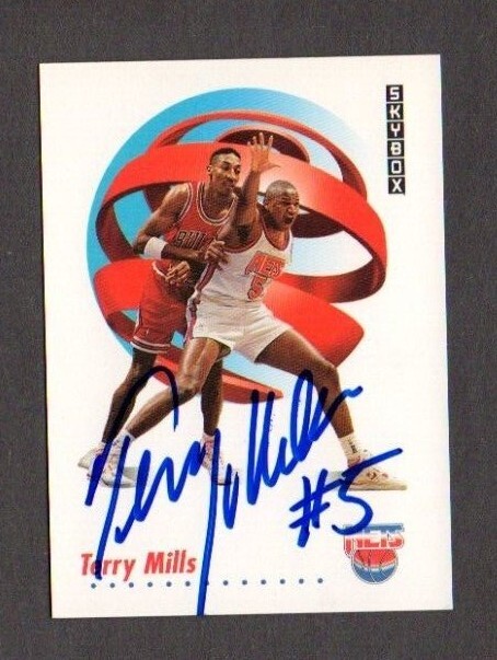 Terry Mills 1991-92 Skybox authentic autographed card Nets | eBay
