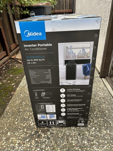 Midea Duo Smart Inverter Portable Air Conditioner (12,000 BTU cooling ...