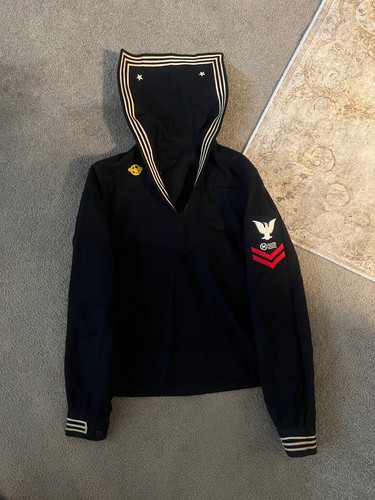 USN Navy WW2 WWII Blue pullover, Mailman 2nd Class | eBay