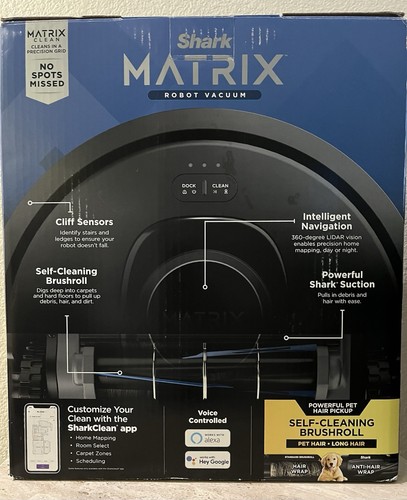 Shark Matrix RV2310 Robotic Vacuum Cleaner - Black- Brand New In Box ...
