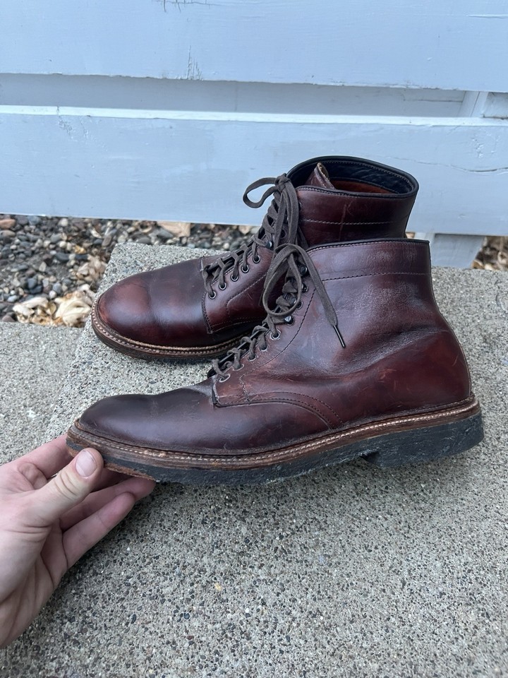 Alden Roy Indy Boot Leather Cordovan Plain Toe Size 8.5 USA | eBay