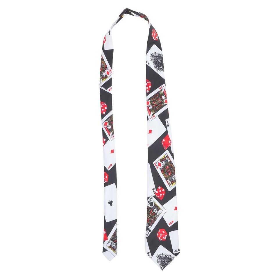 Black Background Poker Dice Printing Tie Fashion Magician Necktie ...