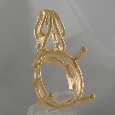 PRE-NOTCHED VINTAGE OVAL 11X9 DESIGNER PENDANT MM 14K YELLOW GOLD CP271 ...