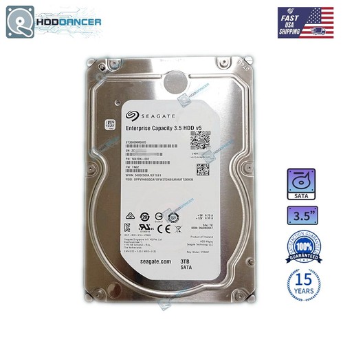 Seagate ST3000NM0005 Enterprise V5 3TB 3.5" SATA 1V410N 7.2K 128MB Hard ...