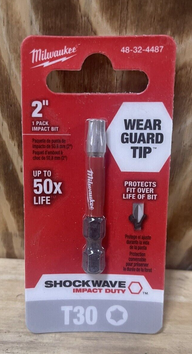 Milwaukee Tools 2" T30 Torx Power Impact Bit Shockwave 48-32-4487 Pack ...