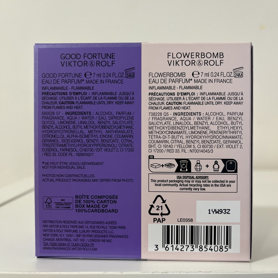 Viktor & Rolf Mini Gift Set - Good Fortune & Flowerbomb EDP - .24 oz/7 ...