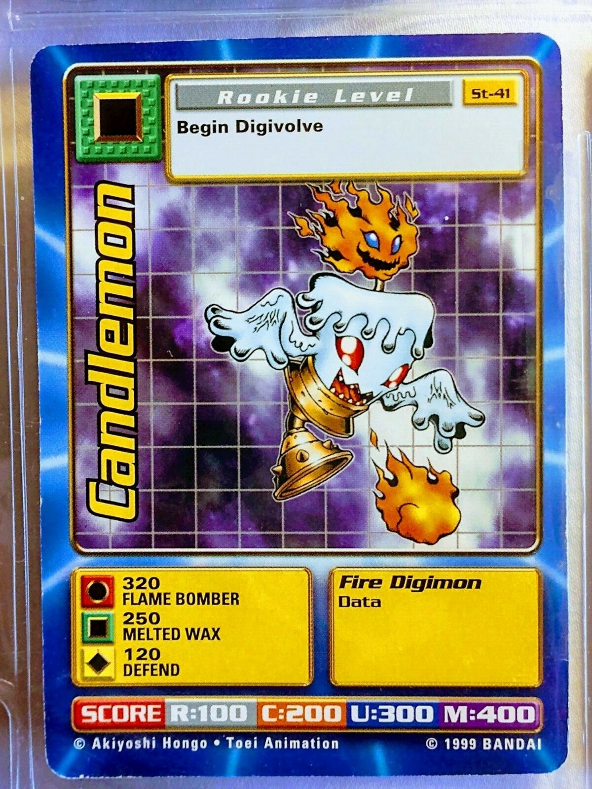 BANDI DIGIMON CANDLEMON CARD St-41 1999 Rookie Level. Near Mint/Light ...