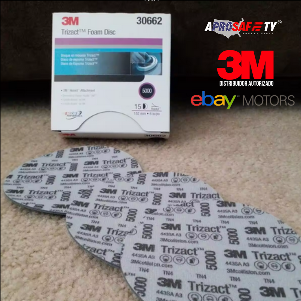 3M 02085 & 30662 Trizact Foam Discs, 6 inch, 3000 & 5000 grit (3 Discs ...