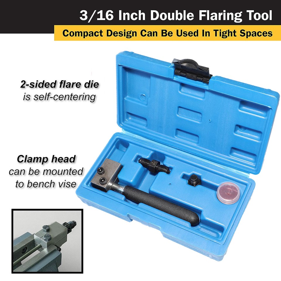 Handheld Double Flaring Tool - 3/16in Brake Line Double Flare Tool Kit ...