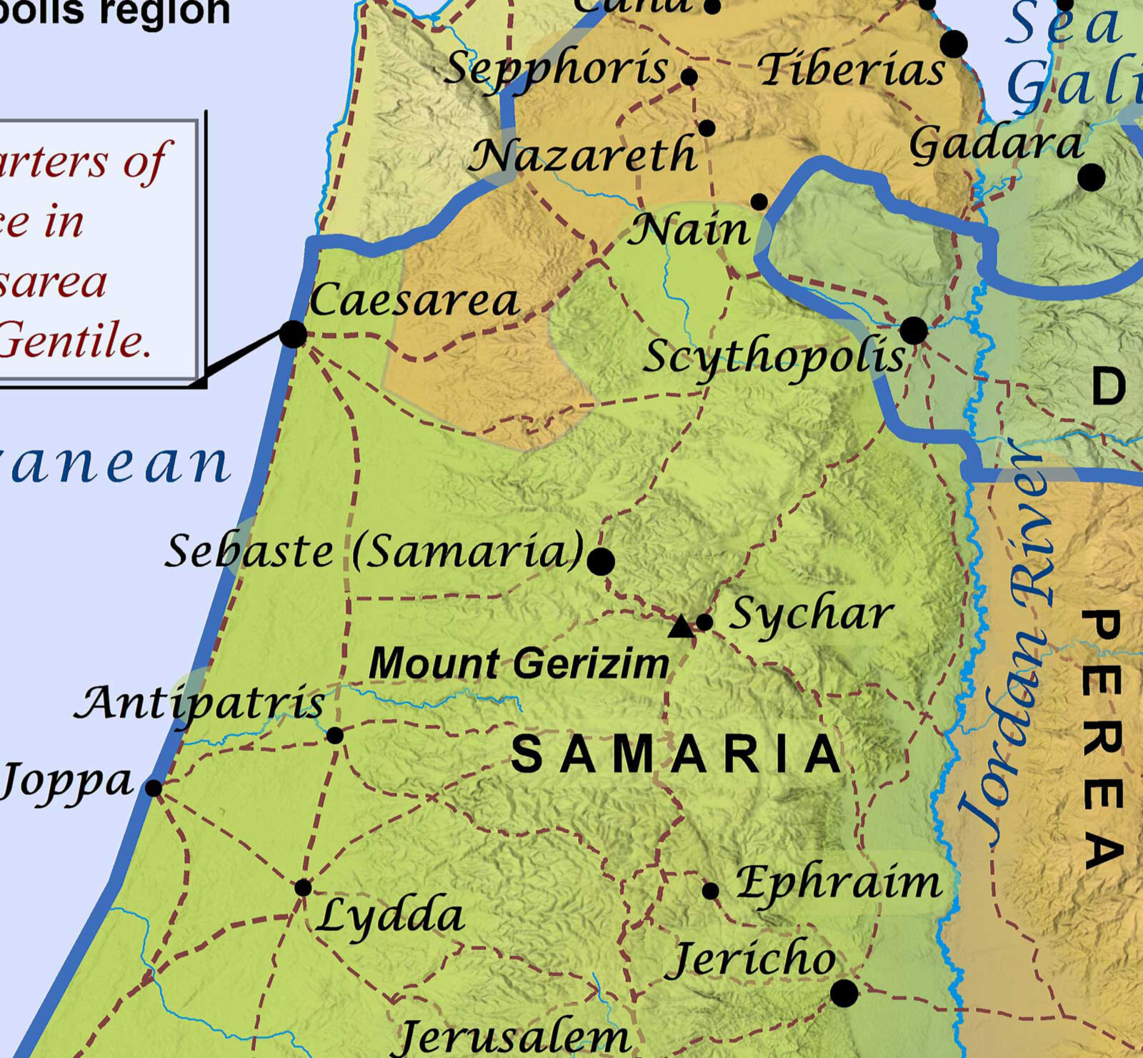 Map of Palestine under Roman Rule Religious Christian Wall Art Poster ...